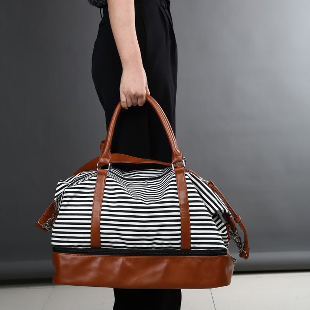 Weekend Duffle Bag | Stitching & Stripes | Canvas – Luxy Moon