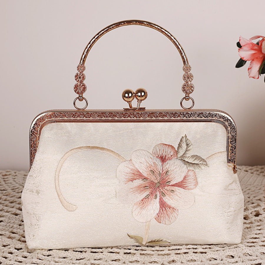 Chic Evening Bag - Champagne, Stain, Gold Handle, Buy Now – Luxy Moon