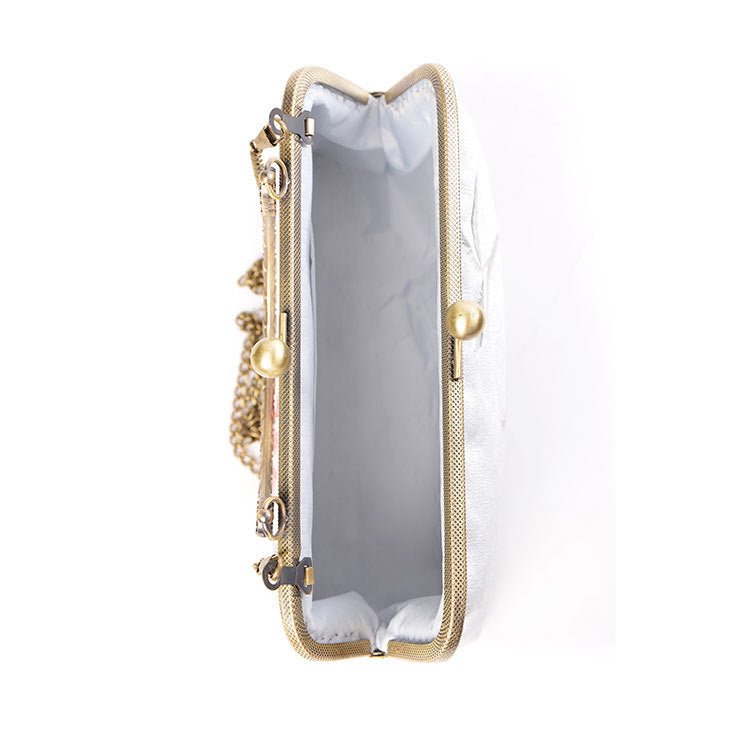 Chic Evening Bag - Champagne, Stain, Gold Handle, Buy Now – Luxy Moon