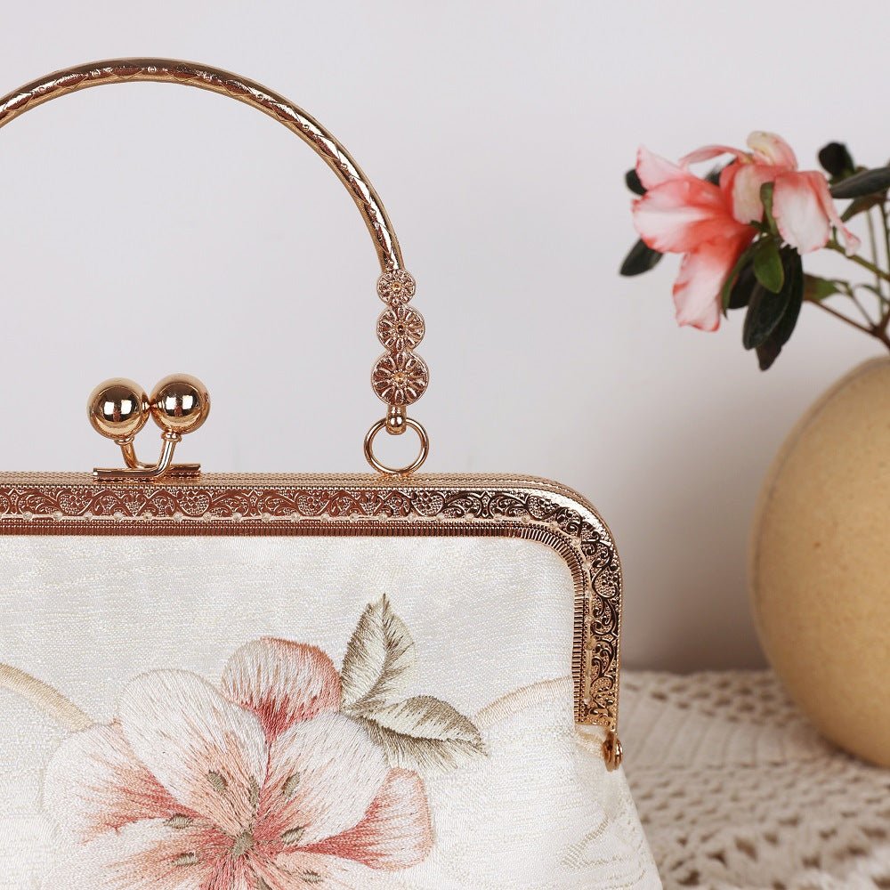 Chic Evening Bag - Champagne, Stain, Gold Handle, Buy Now – Luxy Moon