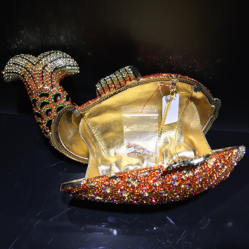 Luxy Moon Goldfish Rhinestone Clutch Unique Cute Purse