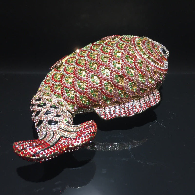 Luxy Moon Goldfish Rhinestone Clutch Unique Cute Purse
