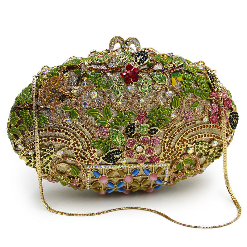 Luxy Moon Flower Luxury Rhinestone Clutch Purse for Wedding