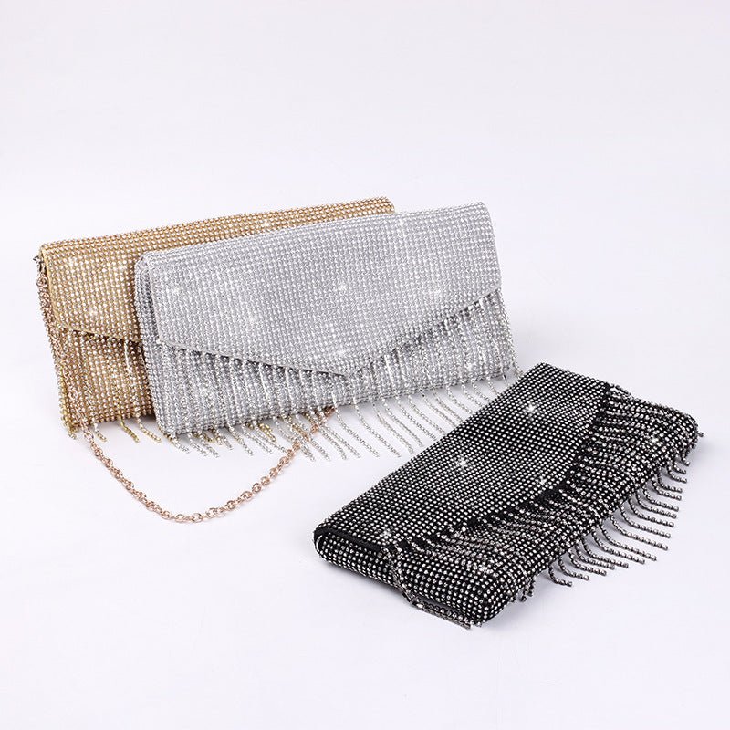Stunning Evening Bag - Rhinestone, Flap, Tassel, Lightweight – Luxy Moon