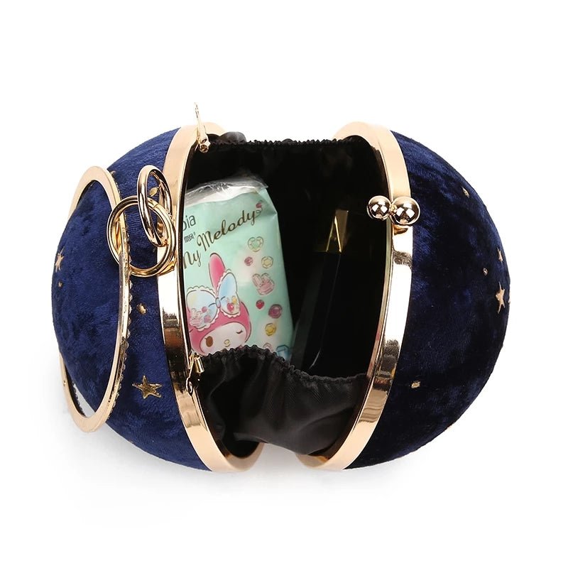 Evening Bag - Velvet, Round, Ring Handle, Compact, Buy Now – Luxy Moon