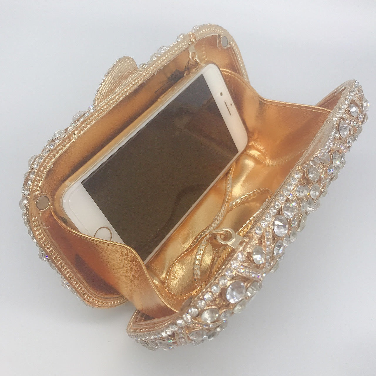 Luxy Moon Unique Evening Crystal Clutch Purse with Chain