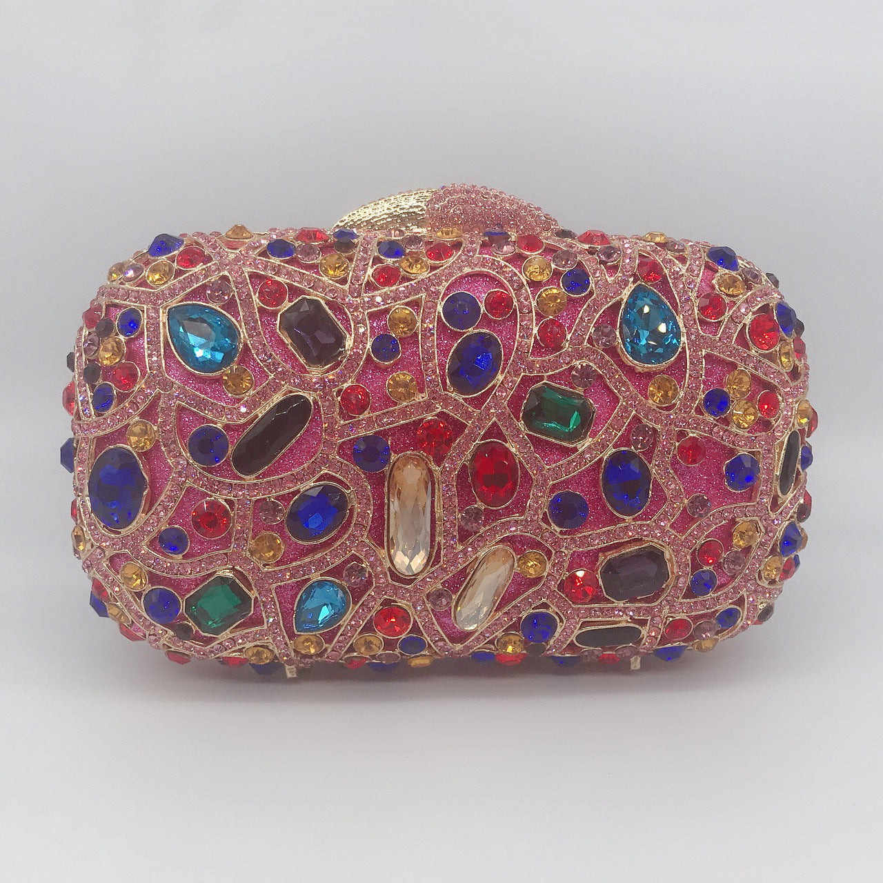 Luxy Moon Unique Evening Crystal Clutch Purse with Chain